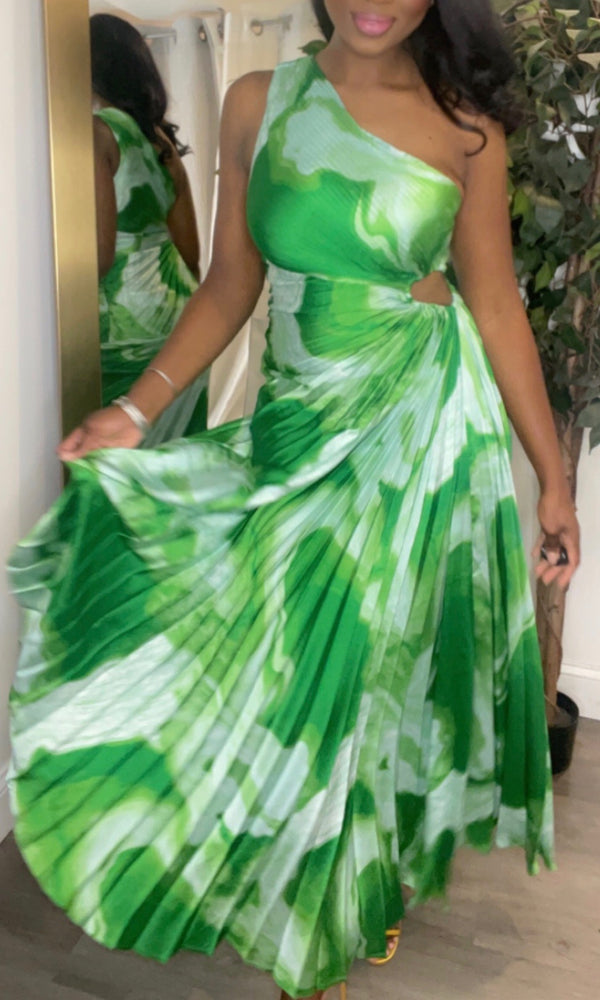 Marble Pleated Dress - Abby's Classics